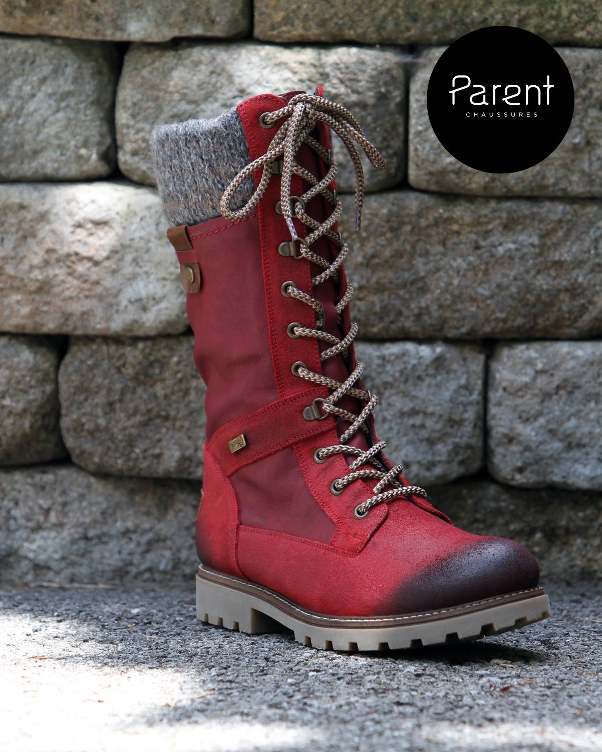 Un superbe botte rouge Remonte - Quebec Rabais Gratuits