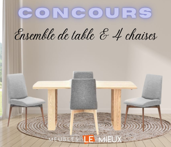 Gagnez un ensemble de table et quatre chaises ! - Quebec Rabais Gratuits