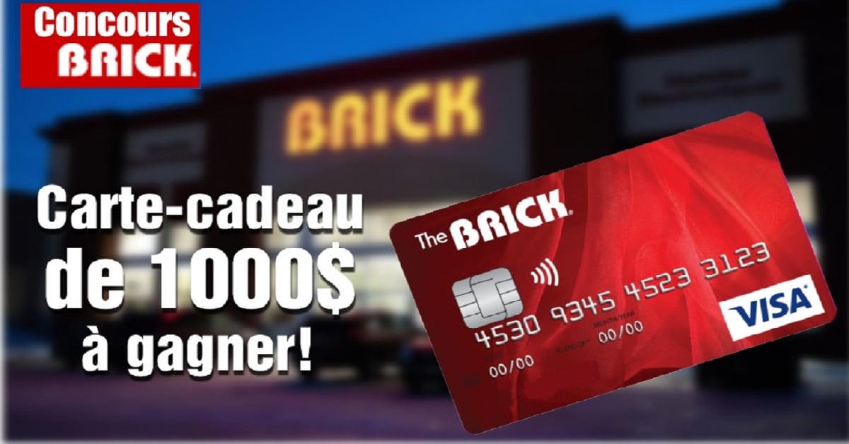 Remportez une carte-cadeau de 1000$ chez Brick ! - Quebec Rabais Gratuits